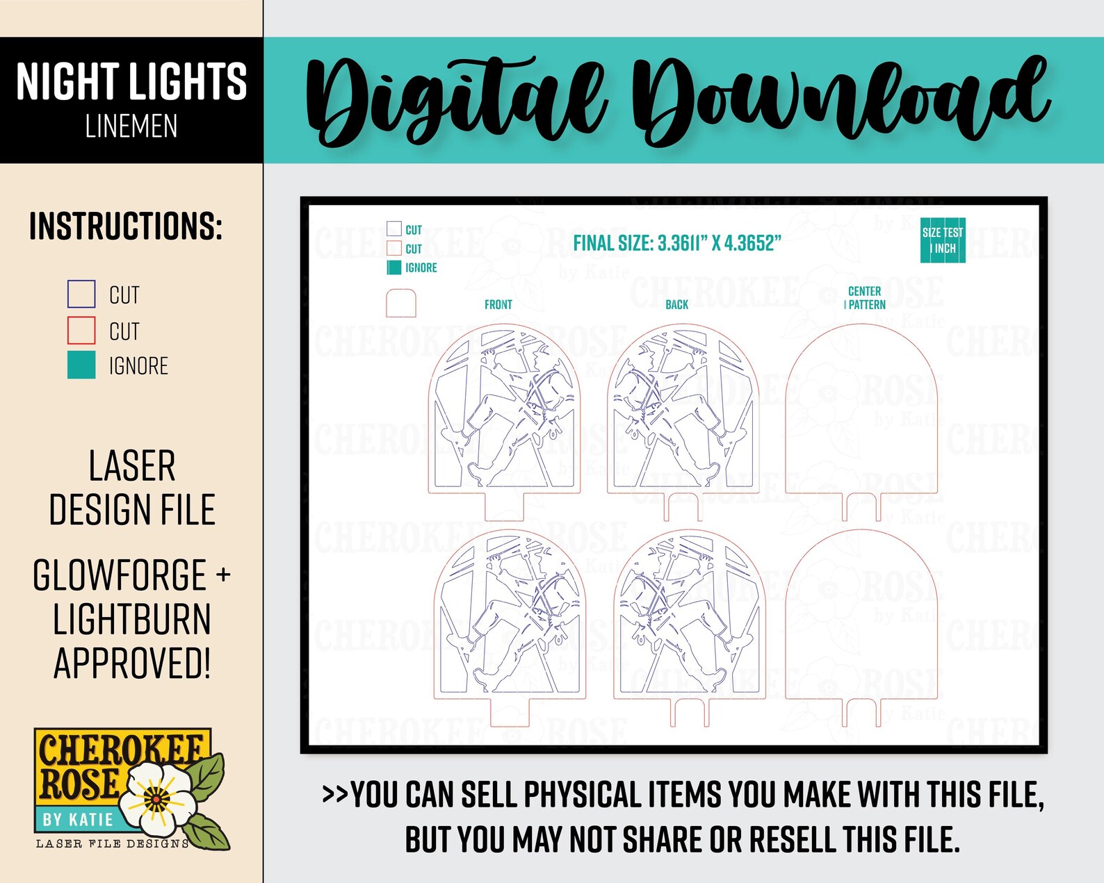 Lineman Night Light Laser Cut File Bundle (digital File Only) - Etsy