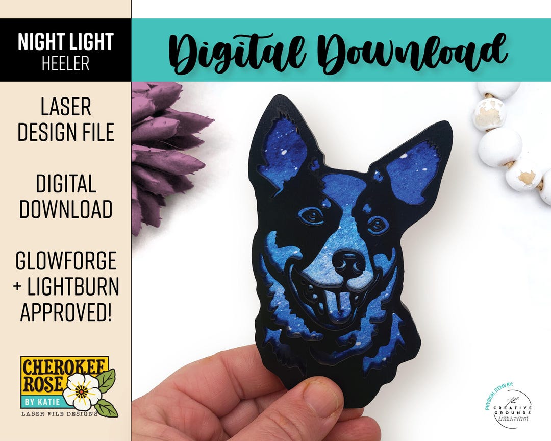 Blue Heeler Night Light SVG: Laser Cut Dog Design (digital File) - Etsy
