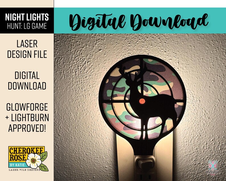 Hunting Large Game Night Light SVG: Laser Cut Nightlight Design Bundle ...