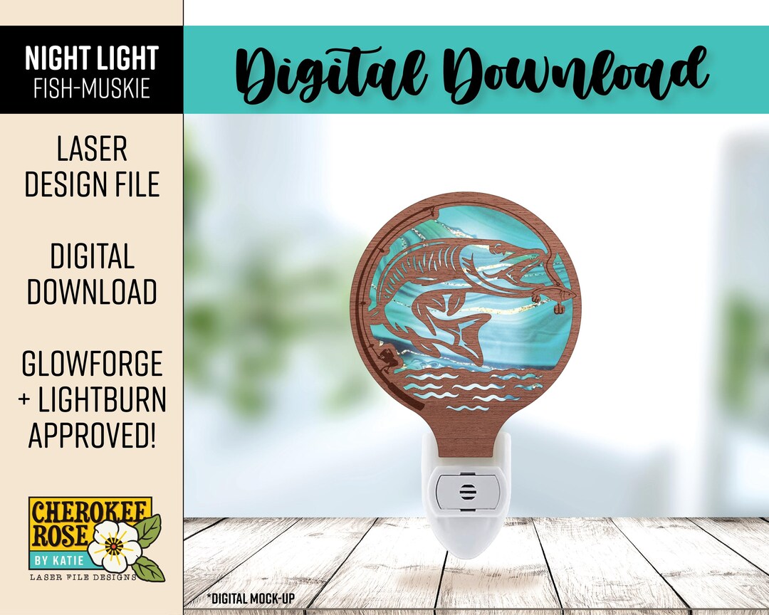 Muskie Fish Night Light SVG: Laser Cut File (digital File Only) - Etsy