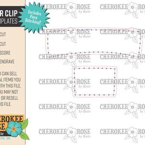 Faux Stitching Hair Clip Template: Large & Small SVG, PDF (digital File ...