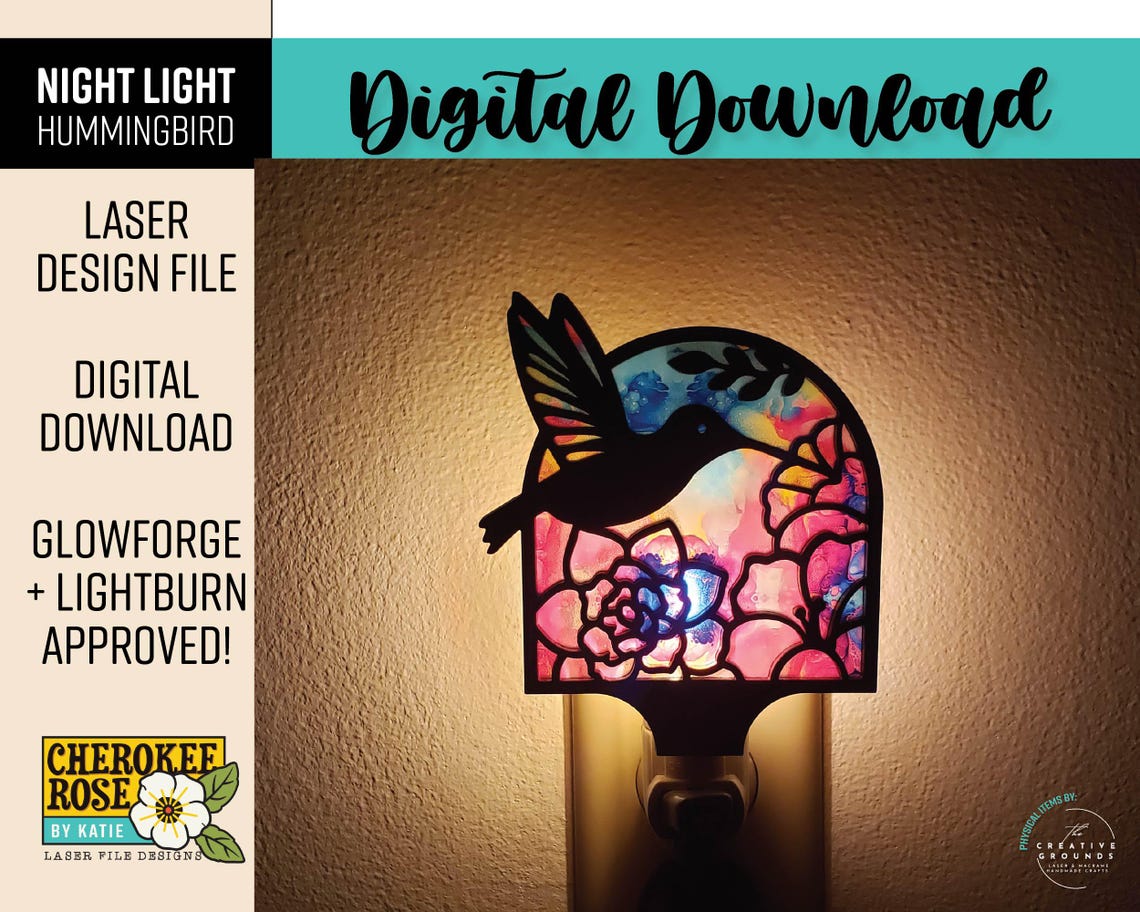Hummingbird 2 Night Light Laser Cut File (digital File) - Etsy