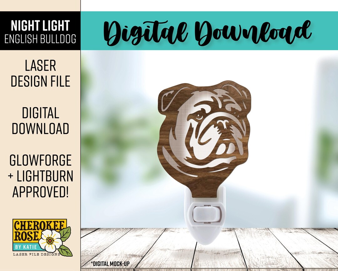 English Bulldog Night Light - English Bulldog Dog Breed Svg - Laser Cut ...