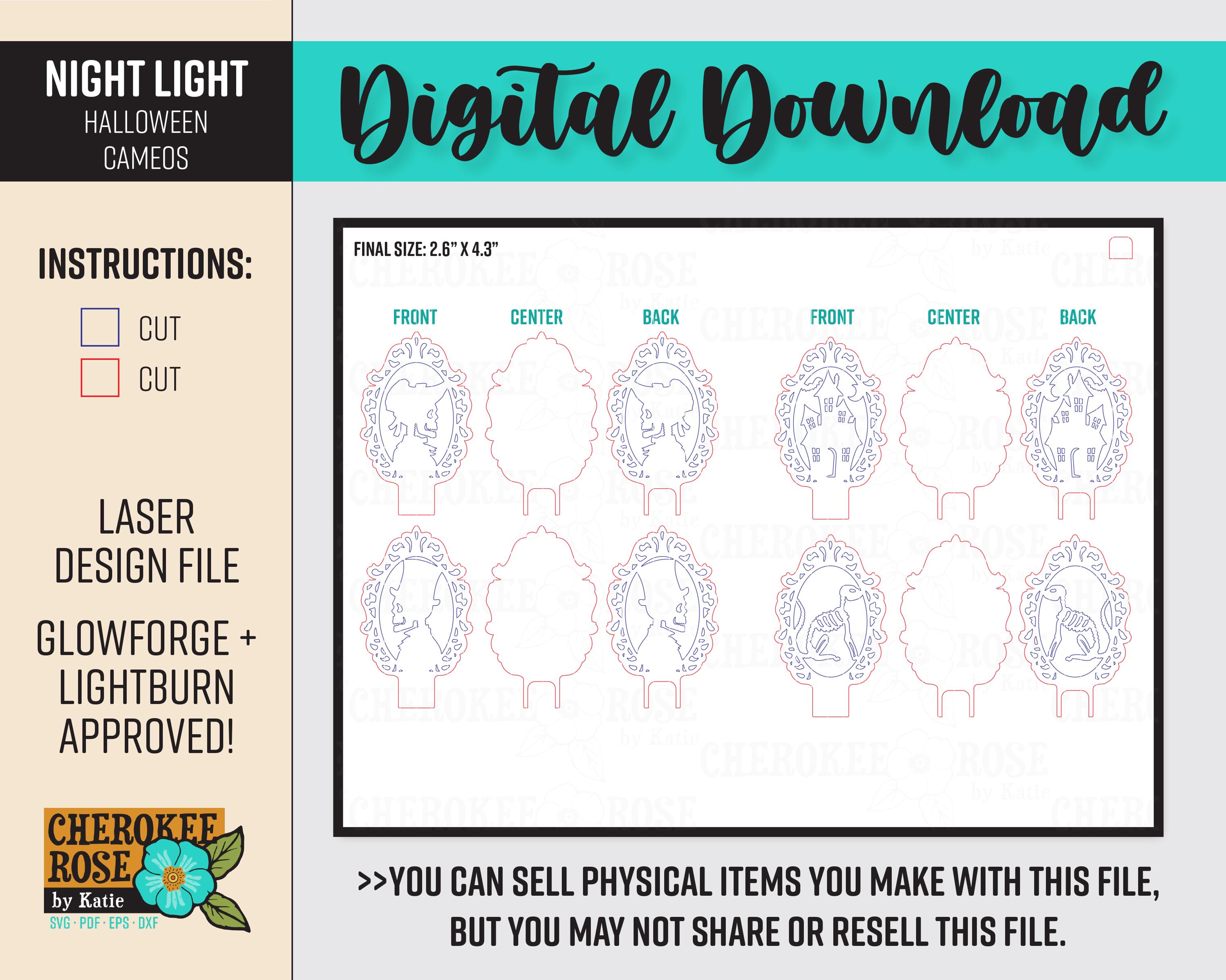 Halloween Night Light Laser Cut File Bundle (digital File Only) - Etsy
