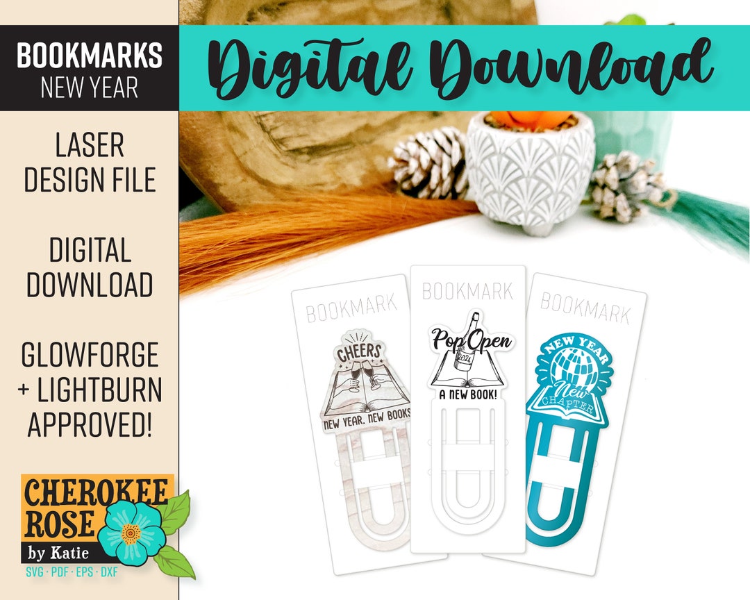New Year Paperclip Bookmark Designs - Bookmark Svg - Packaging Included ...
