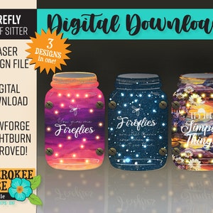Firefly Mason Jar Shelf Sitter - Laser Cut File (PDF, SVG) - Etsy