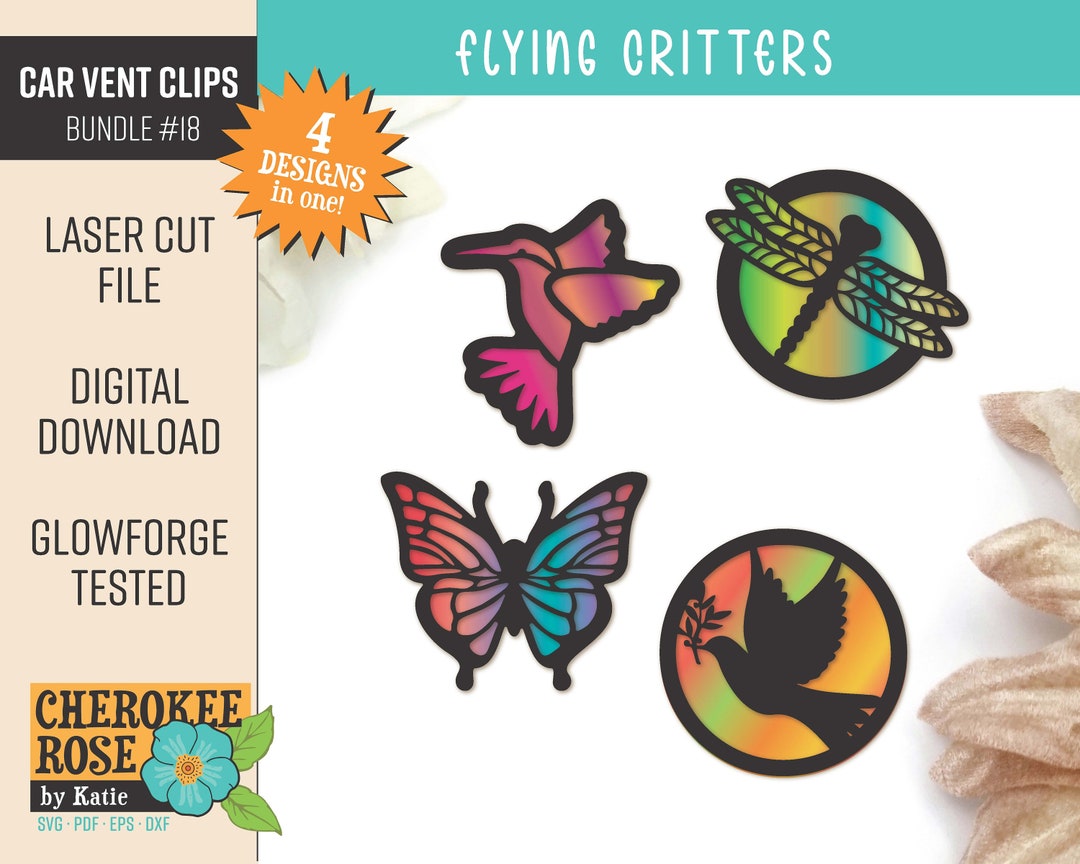 Flying Critters Car Vent Clip Diffuser Laser Cut File (digital File) - Etsy