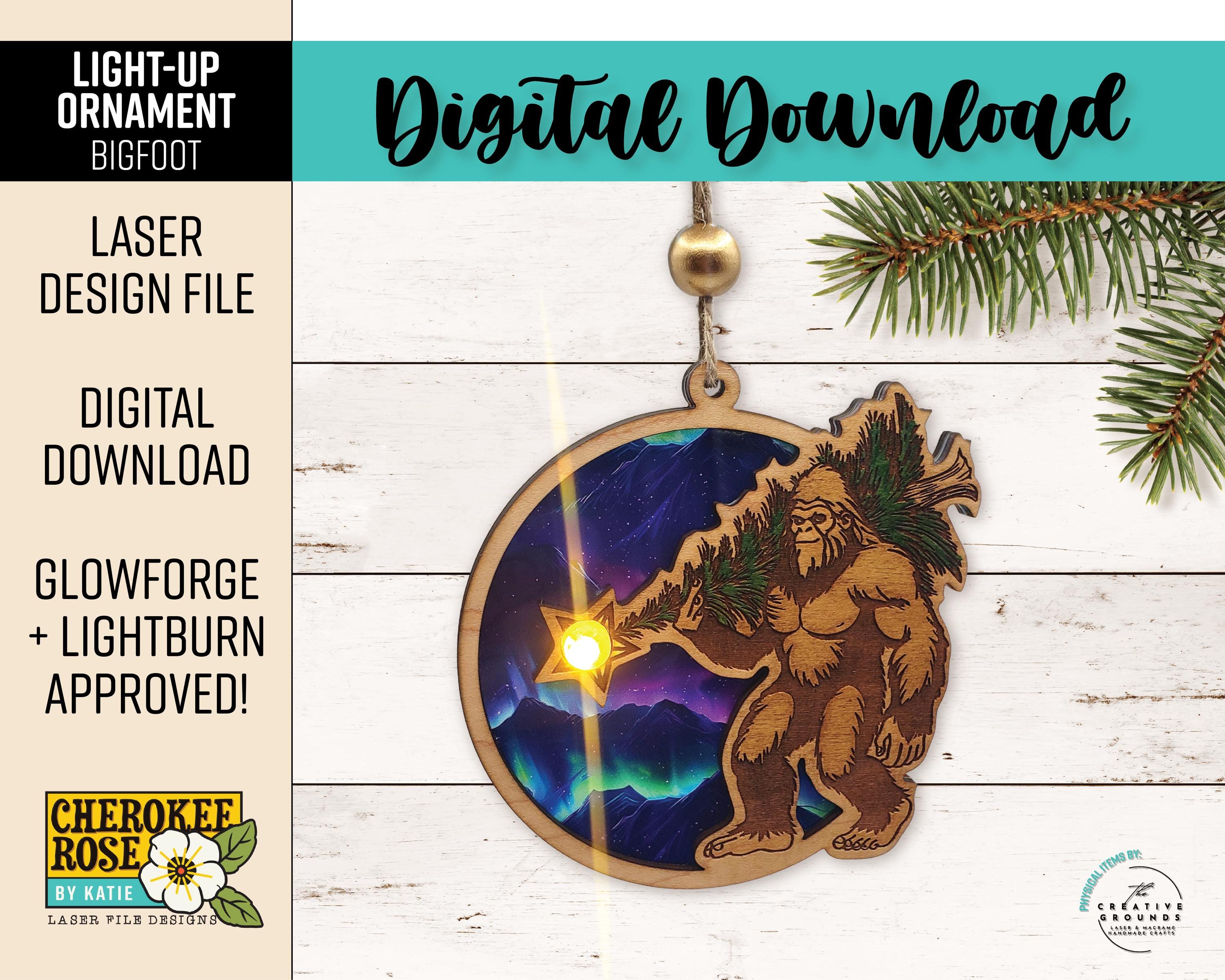 Bigfoot Light up Christmas Ornament SVG Laser Cut File (digital File ...