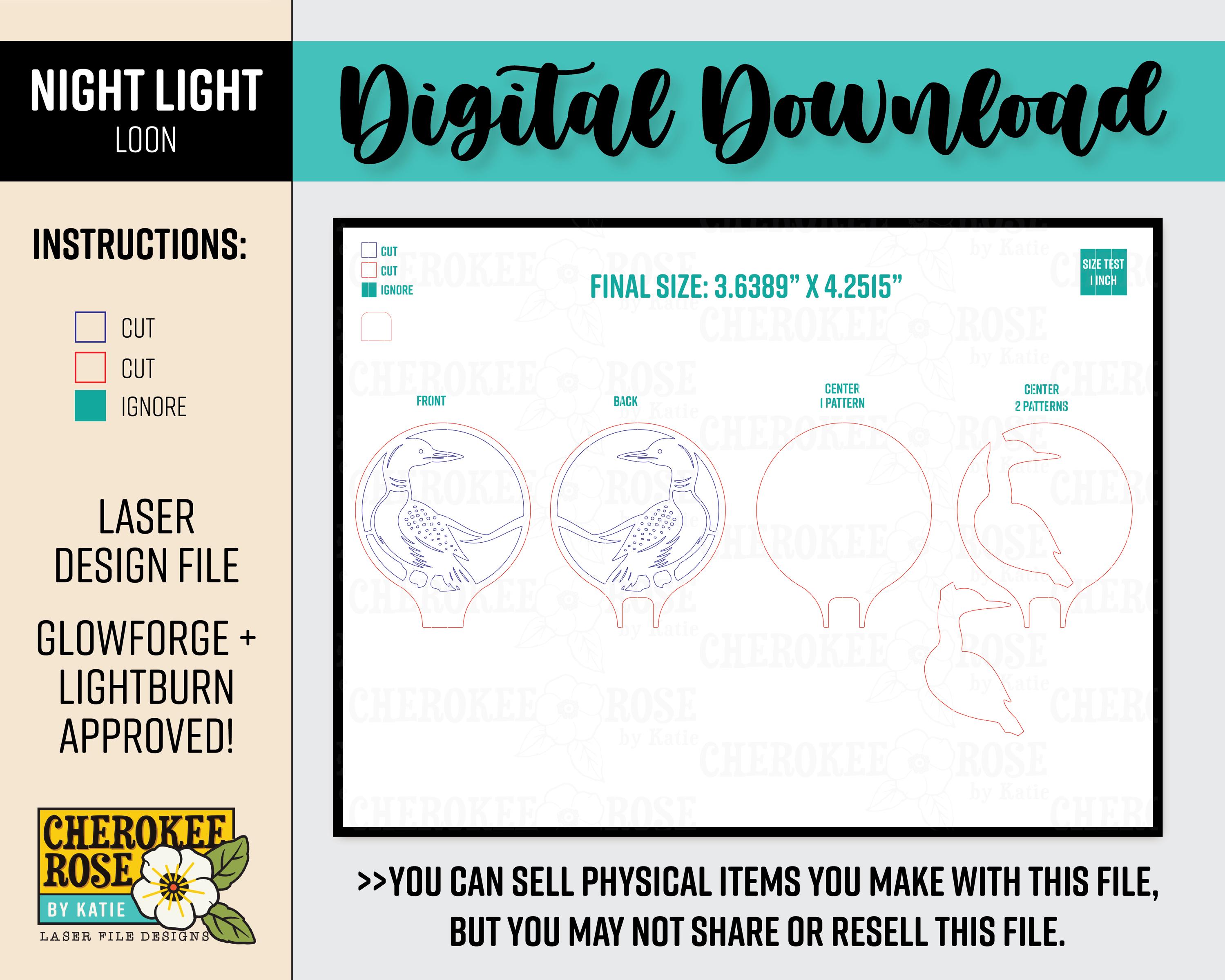 Loon Night Light SVG: Laser Cut Bird Design (digital File) - Etsy