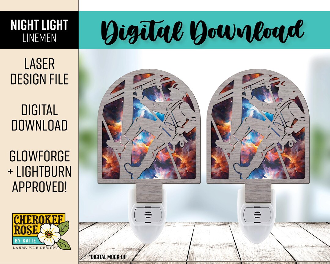 Lineman Night Light Bundle - Electricity Night Light Svg - Laser Cut ...