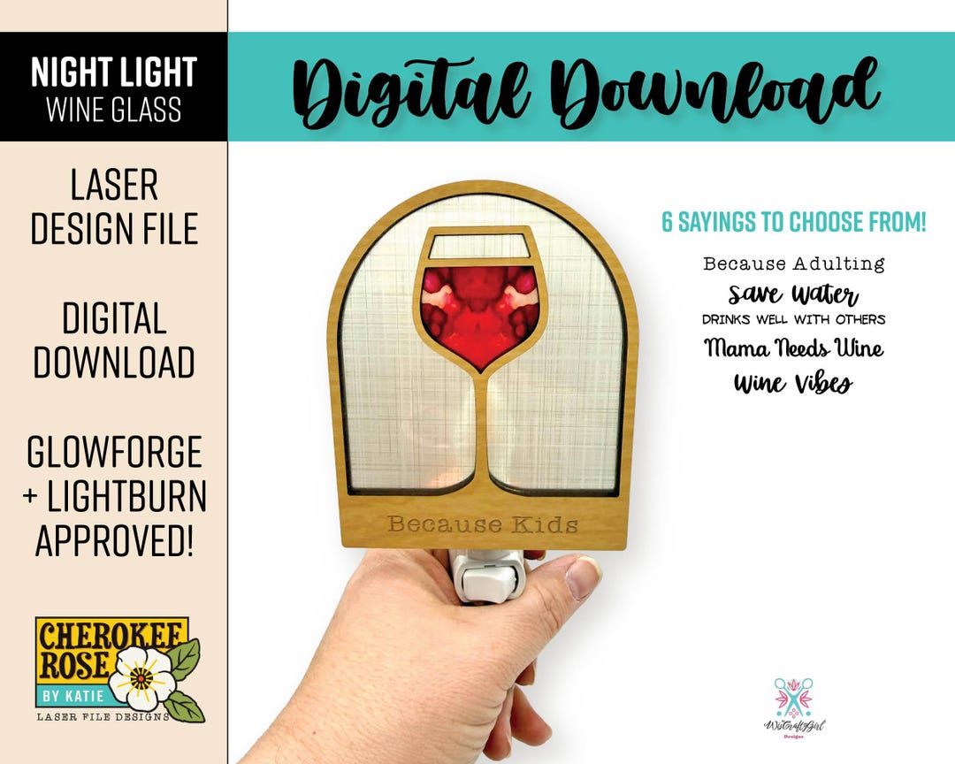 Wine Glass Night Light SVG: Laser Cut File (digital File Only) - Etsy