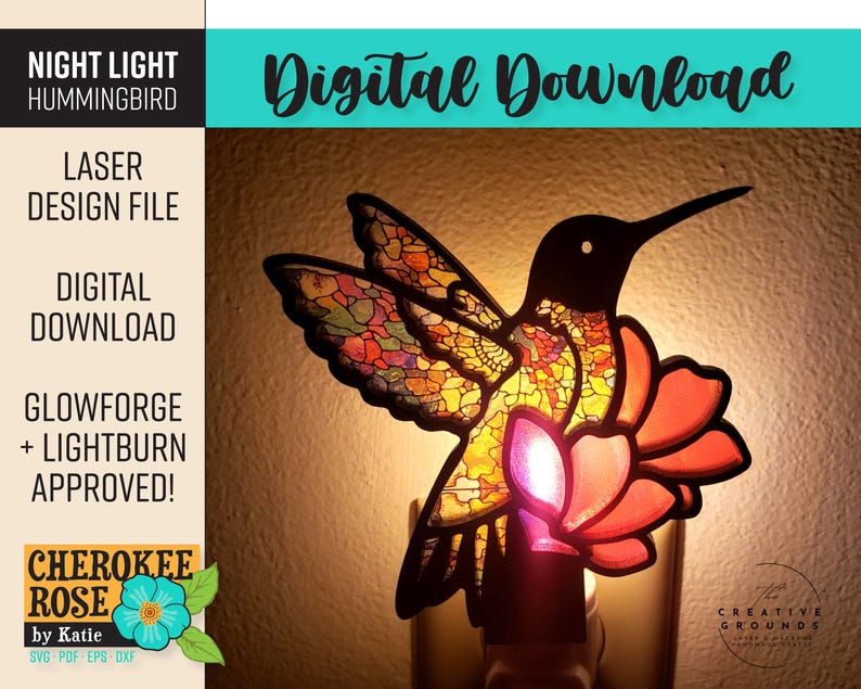 Hummingbird Night Light Laser Cut File (digital File) - Etsy