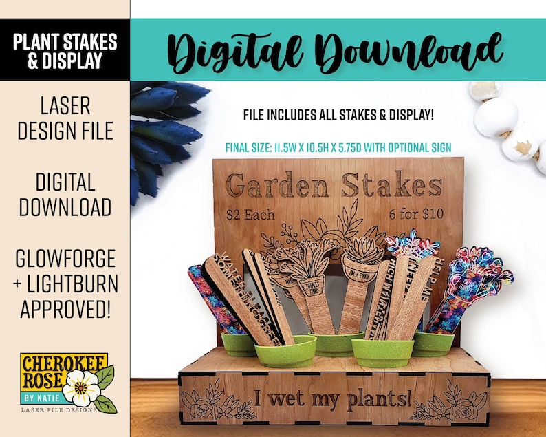 Plant Stakes & Display Bundle SVG - Laser Cut File [digital File Only ...