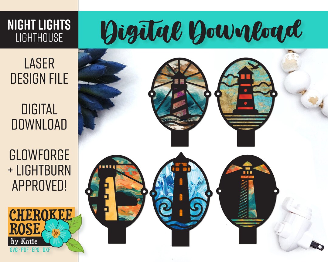 Lighthouse Night Light SVG Bundle: Laser Cut File (digital File Only ...