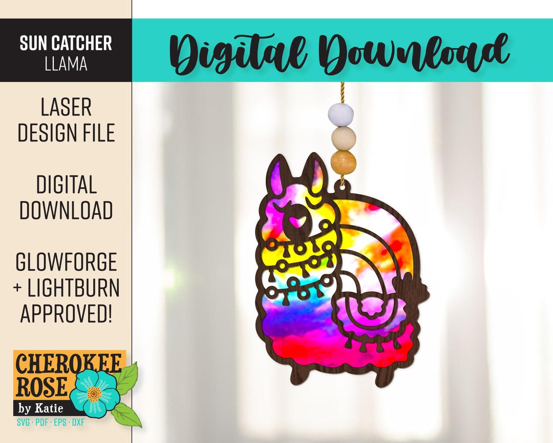 Llama Suncatcher Stained Glass Design: Laser Cut File (digital Download ...