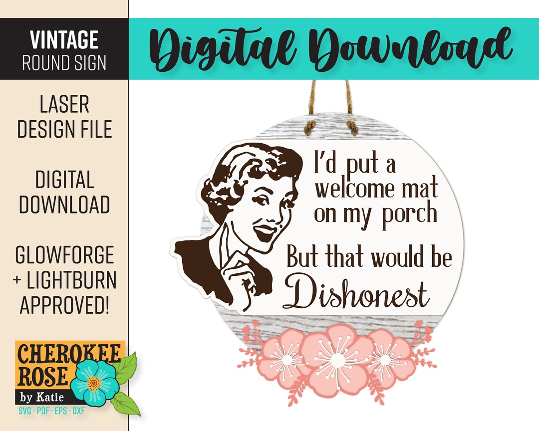 Retro Woman Sarcasm Quote Sign: Laser Cut File (PDF SVG) - Etsy