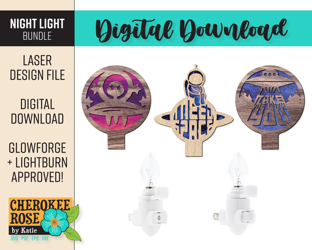 Outer Space Night Light Bundle - UFO Alien - Laser Cut Nightlight ...
