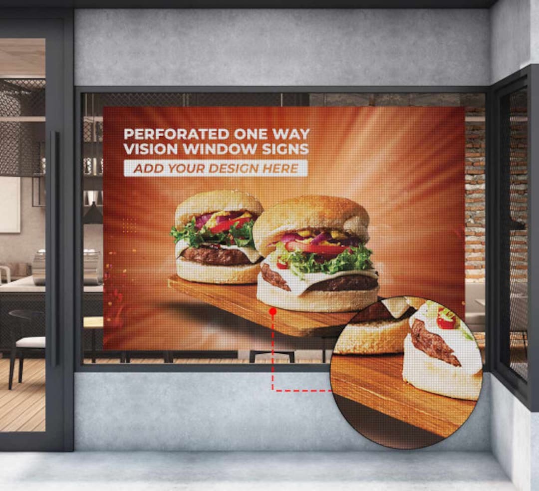 Perforated Window Decal, Full Color Custom Logo Sticker, Vehicle ...