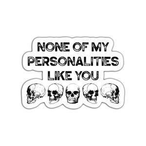 None of My Personalities Like You Sticker / Waterproof Vinyl Decal. Fun ...