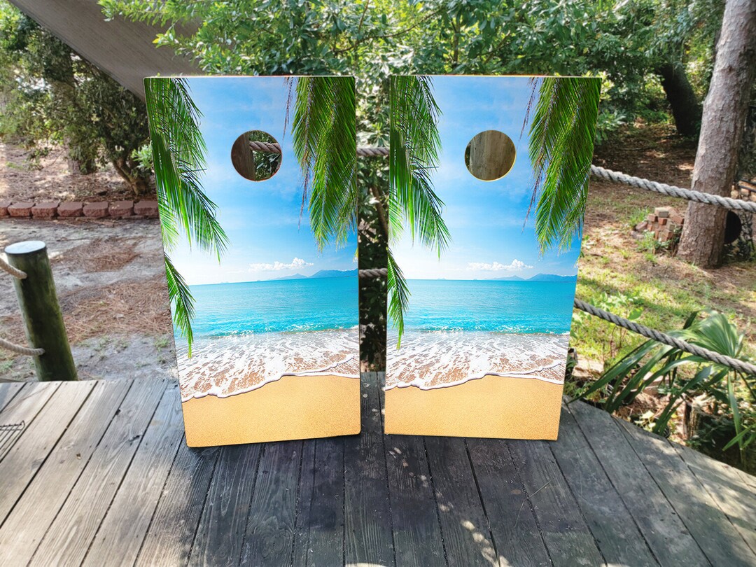 Seafoam Vinyl Laminated Cornhole Board Wraps | Cornhole Decals | Custom ...