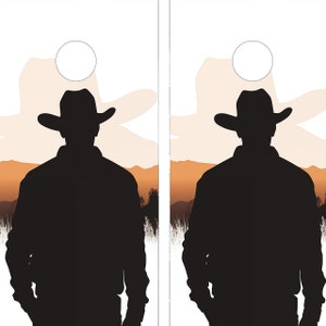 2 WATERPROOF Cornhole Wraps - Cowboy - Laminated / Easy to Apply / Pair ...