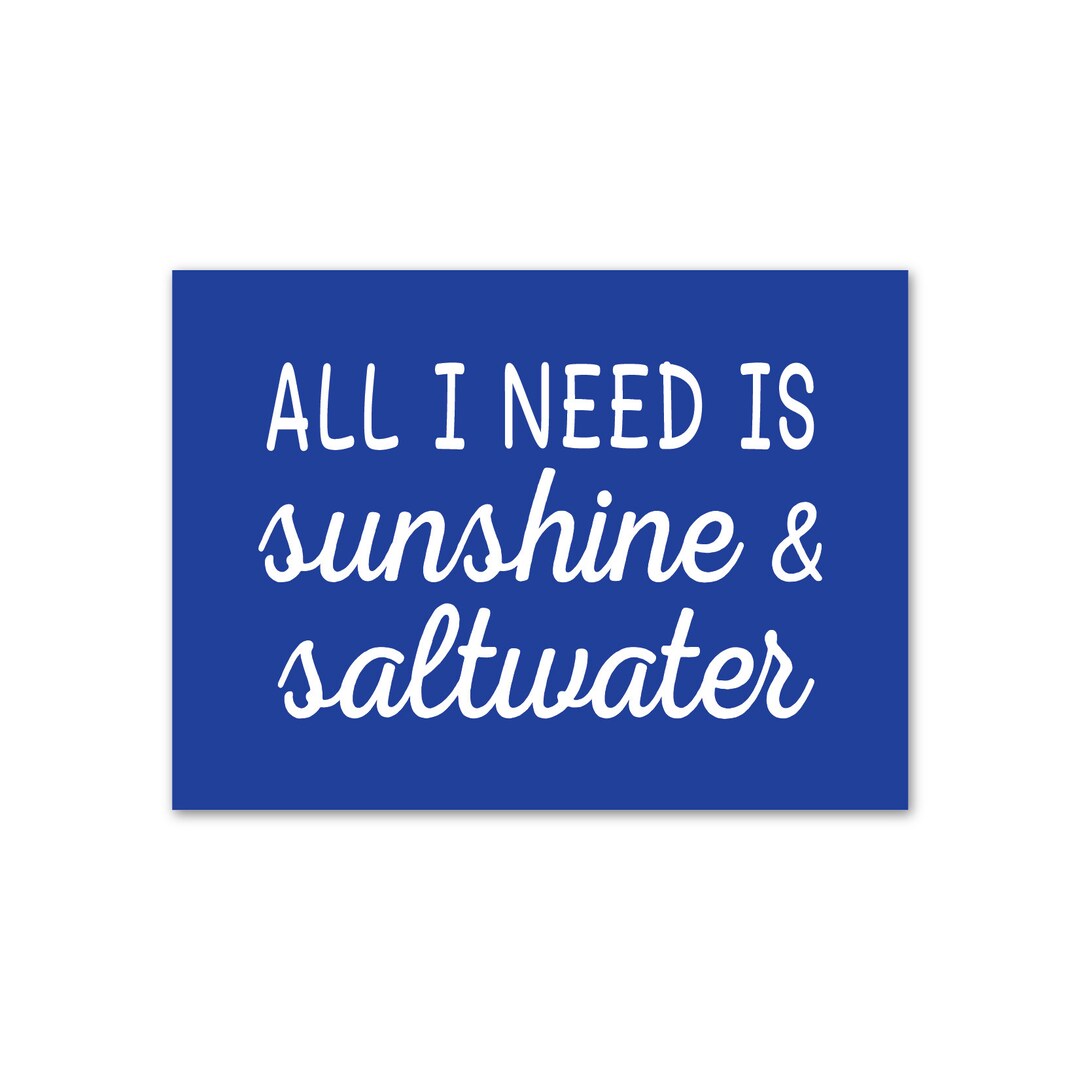 Sunshine Saltwater Beach Sticker Waterproof Vinyl Decal. Fun Stickers ...