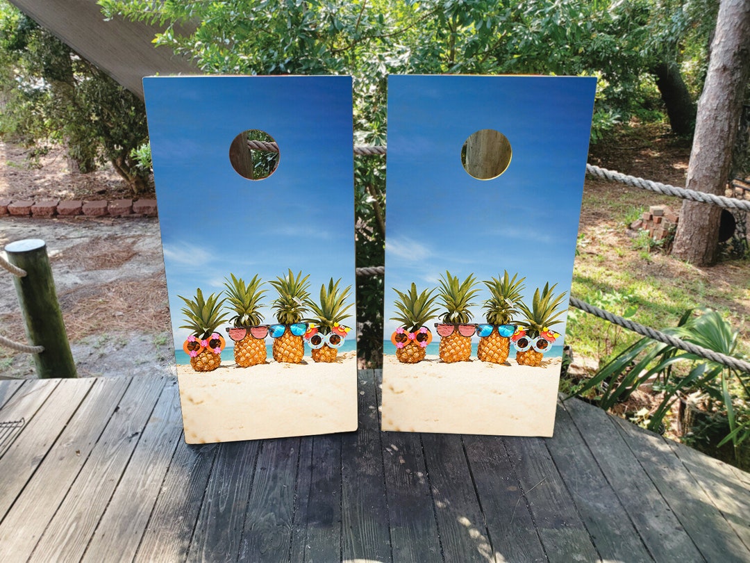 Pineapple Express Vinyl Laminated Cornhole Board Wraps | Cornhole ...