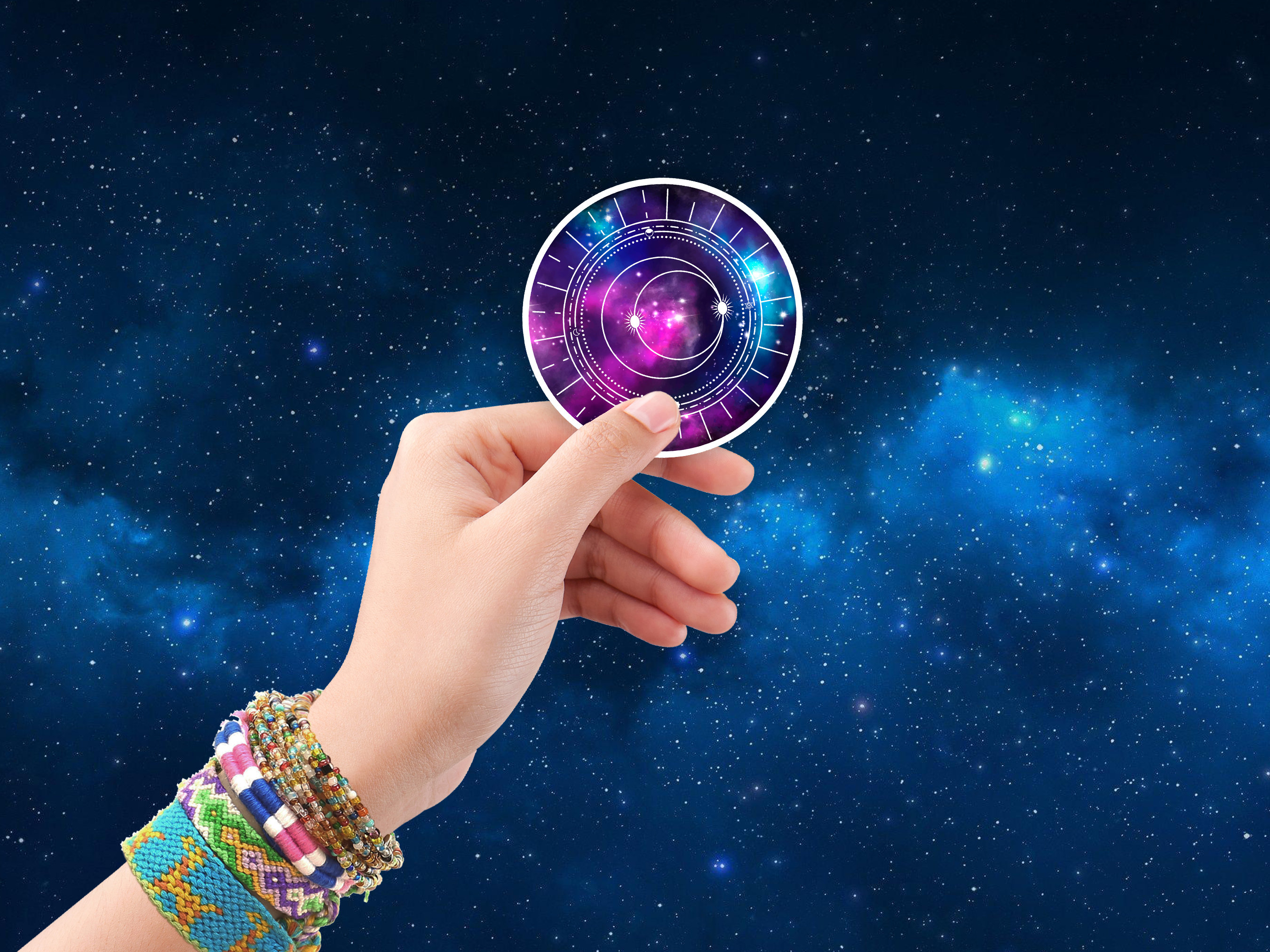 Total Solar Eclipse Universe Map Purple and Blue Sticker/waterproof ...