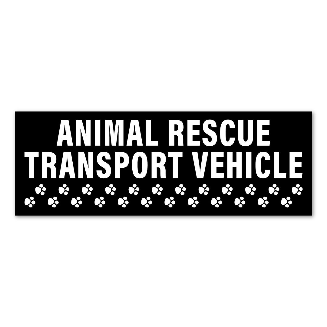 Animal Rescue Transport Vehicle Sticker Waterproof Vinyl Decal ...