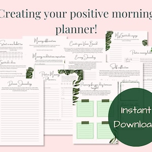 Printable Positive Morning Planner, Positivity Planner, Daily Routine ...