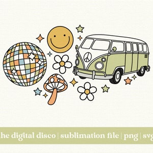Groovy Road Trip SVG, PNG, Sublimation File | Retro Smiley Face, Disco ...