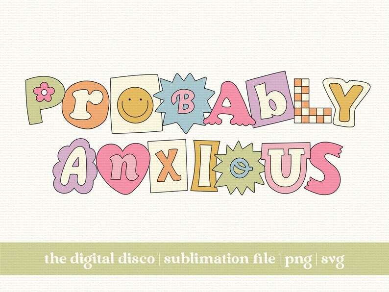 Probably Anxious PNG SVG Sublimation File T-shirt Design - Etsy