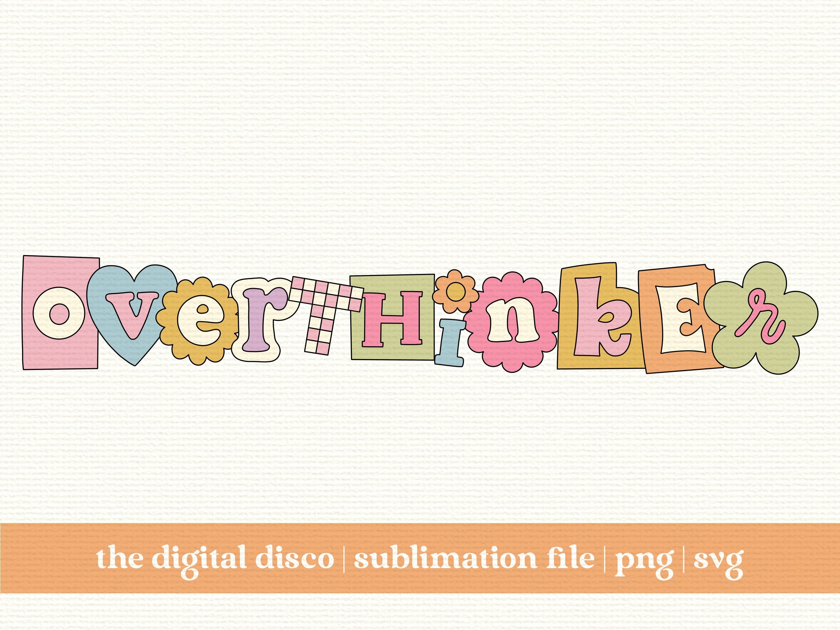 Overthinker PNG SVG Sublimation File T-shirt Design - Etsy