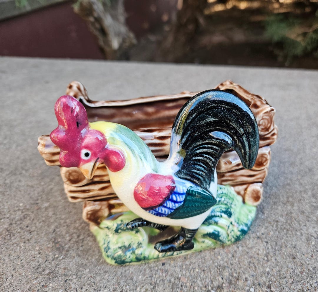 Sweet Small Ceramic Rooster Planter From the 1940's or 50's - Etsy