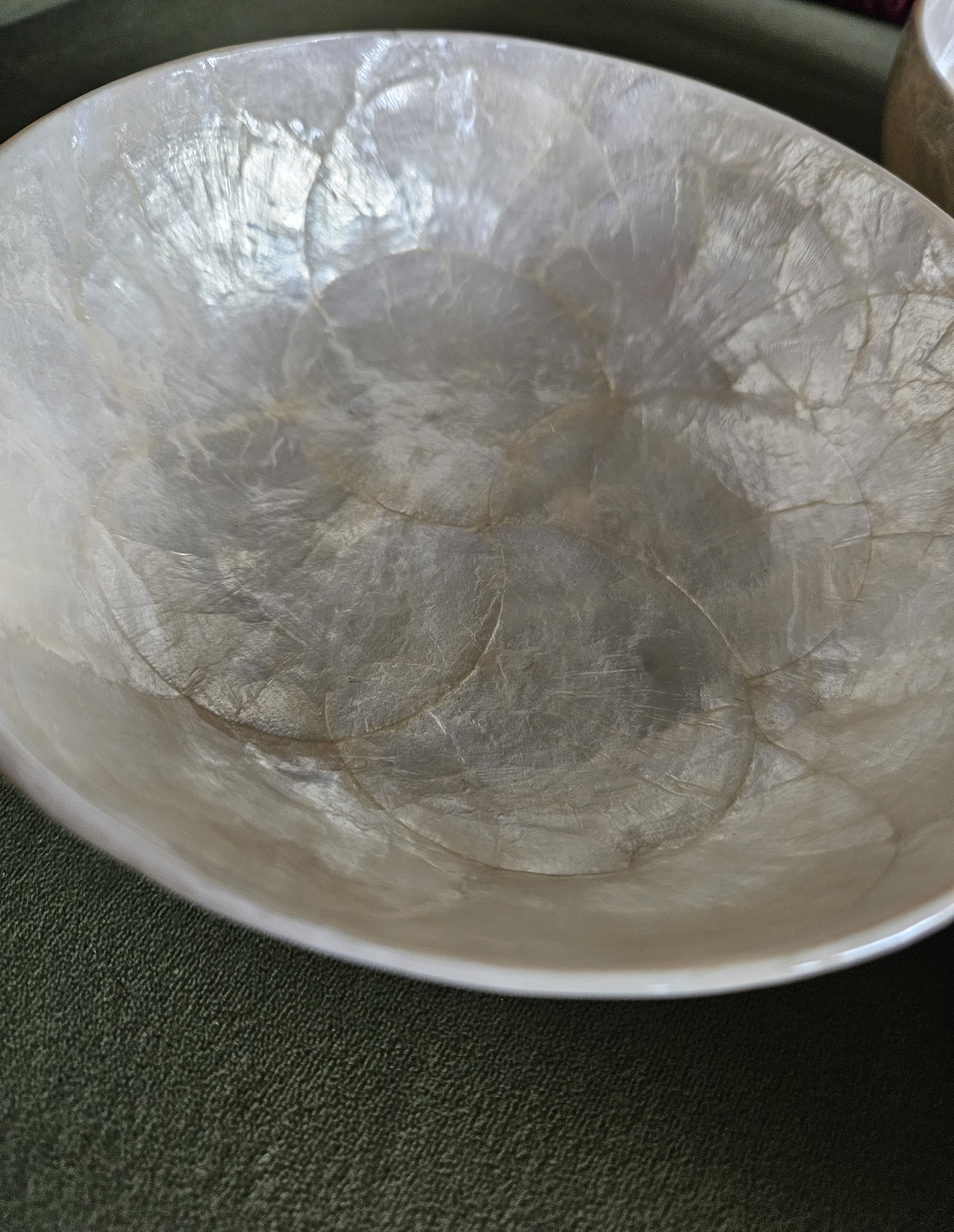Set Of Three Capiz Shell Serving Bowls From The Philippines Etsy