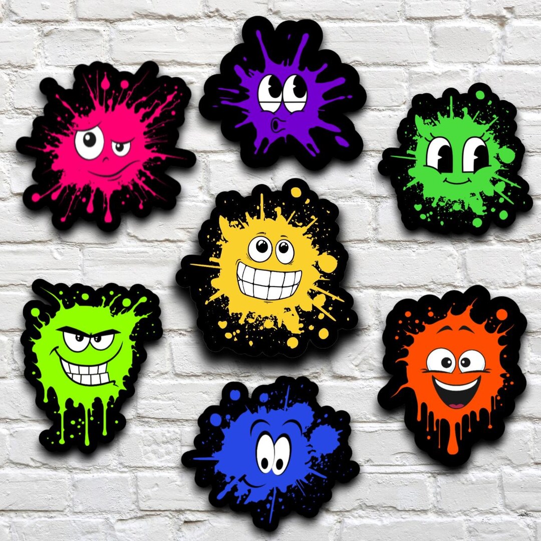 Matte Vinyl Die-cut Stickers * PAINT SPLATTER FACE * - Etsy