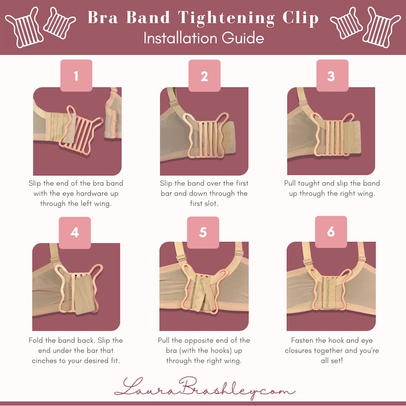 Bra Band Tightening Clip Accessory - Set of 2 in Black. Secure ...