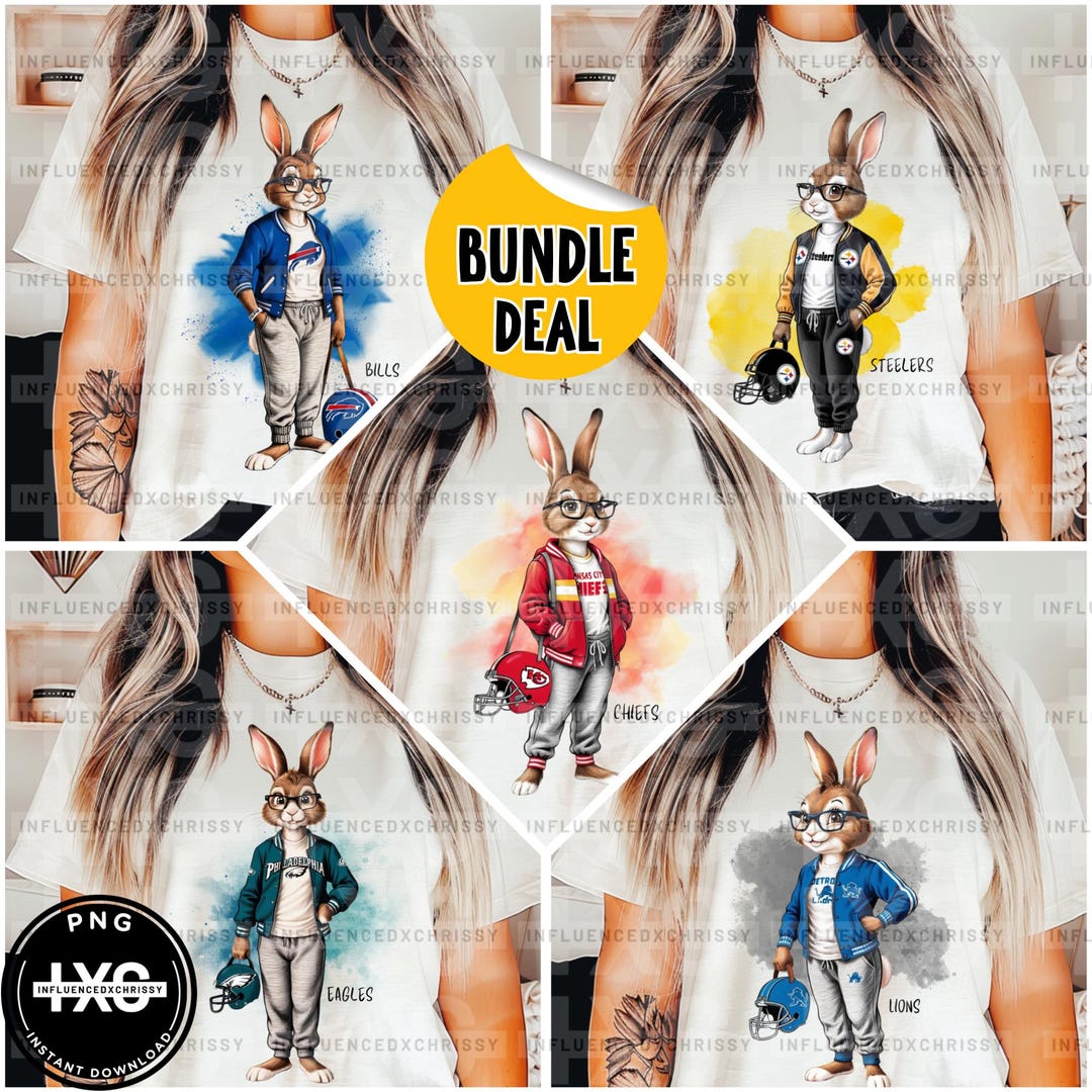 Bunny Png Digital Download File BUNDLE DEAL Cute Football Png for Easter Bunny Png Football ...