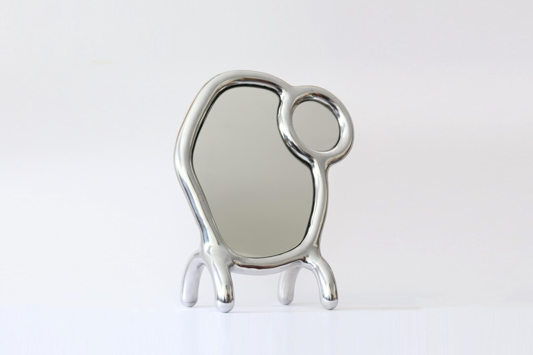 Mi-rr 13, Standing Mirror in Aluminium Casted Frame, Unique Object ...