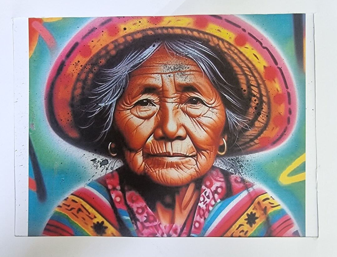 Mama Coco Mexican Graffiti Grandma Beautiful Original Art by Luke Sky ...