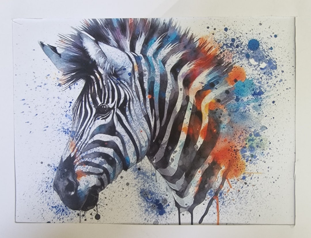 Zebra Watercolor Street Art Graffiti Luke Sky Gallery - Etsy