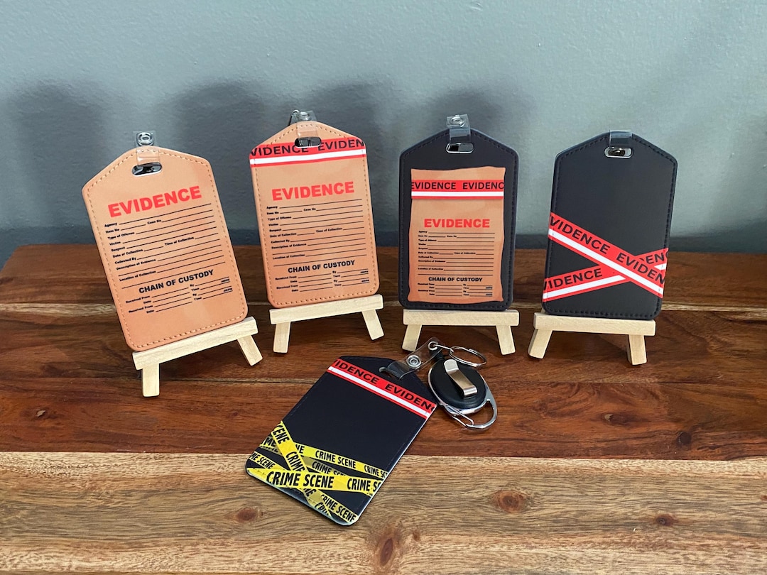 Evidence Tape ID Badge Holders With Retractable Clip Work Badge Holder ...