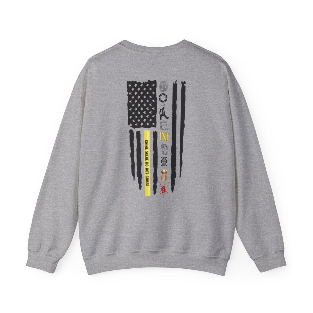 Forensic Flag Shoe Unisex Heavy Blend™ Crewneck Sweatshirt Crime Scene ...