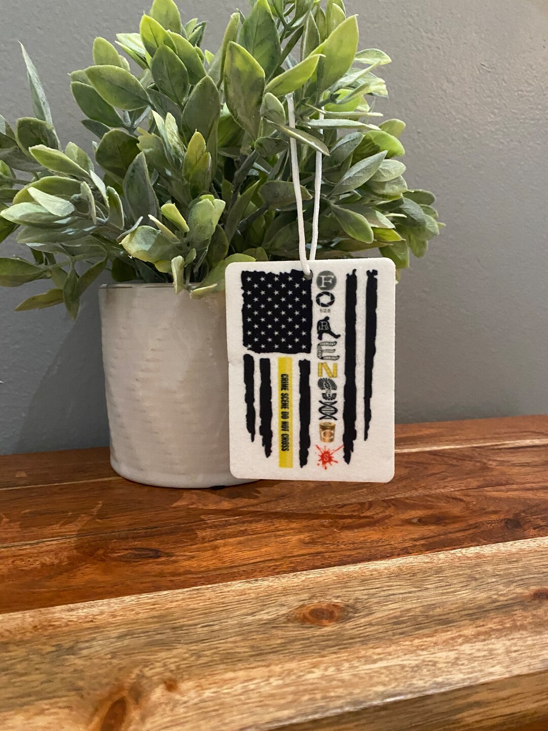 Crime Scene Forensics Flag Unscented Hanging Car Air Fresheners Custom ...