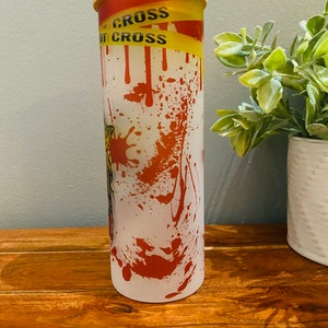 Crime Scene Blood Spatter Blood Dripping Messy Bun Frosted Glass Cup ...