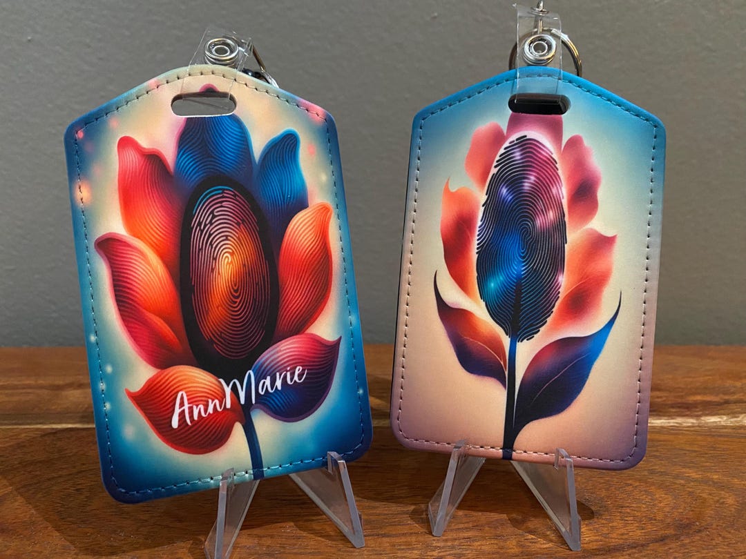 Crime Scene Fingerprint Flower ID Badge Holders With Retractable Clip ...