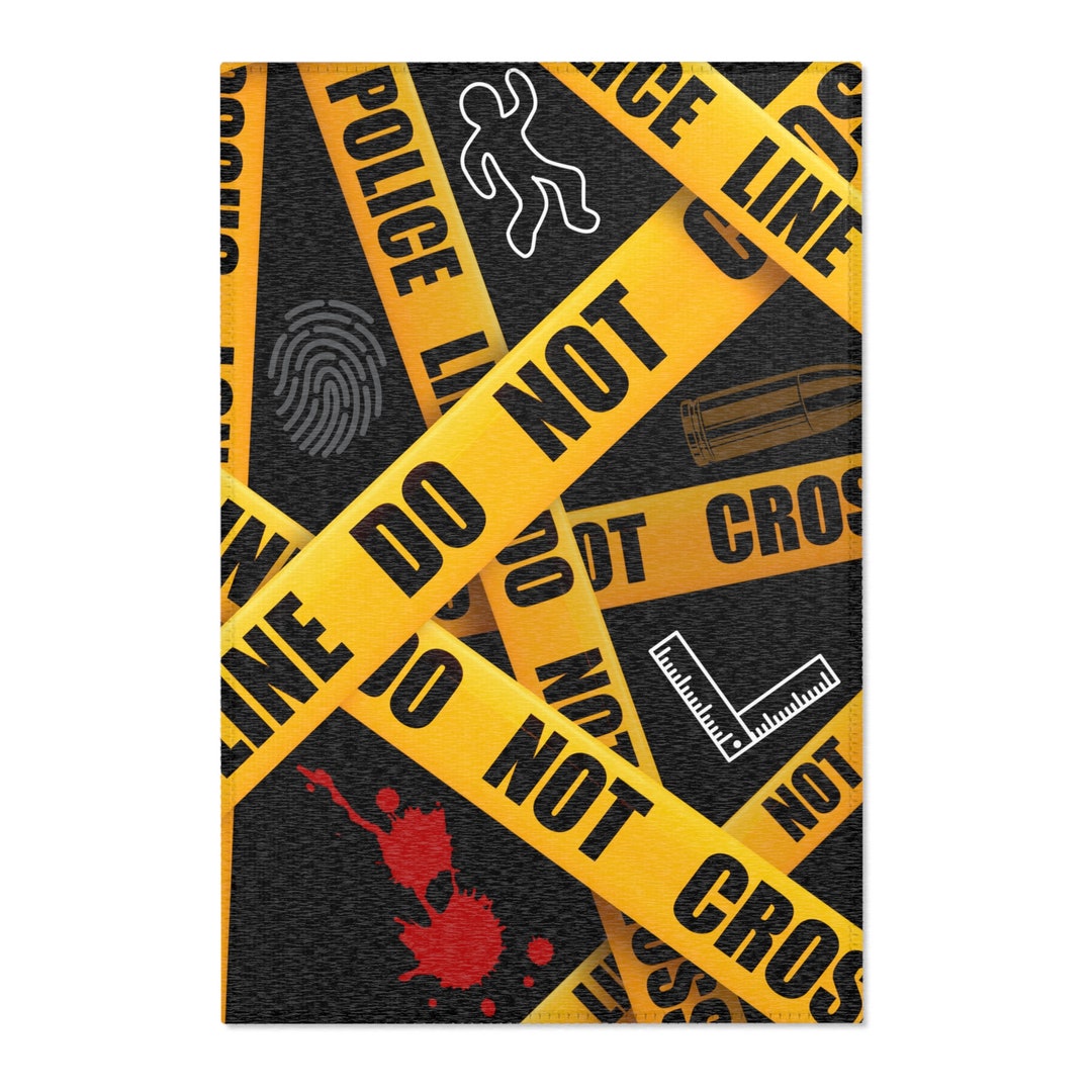 Print on Demand Crime Scene Tape Area Rugs Forensics CSI Blood Spatter ...