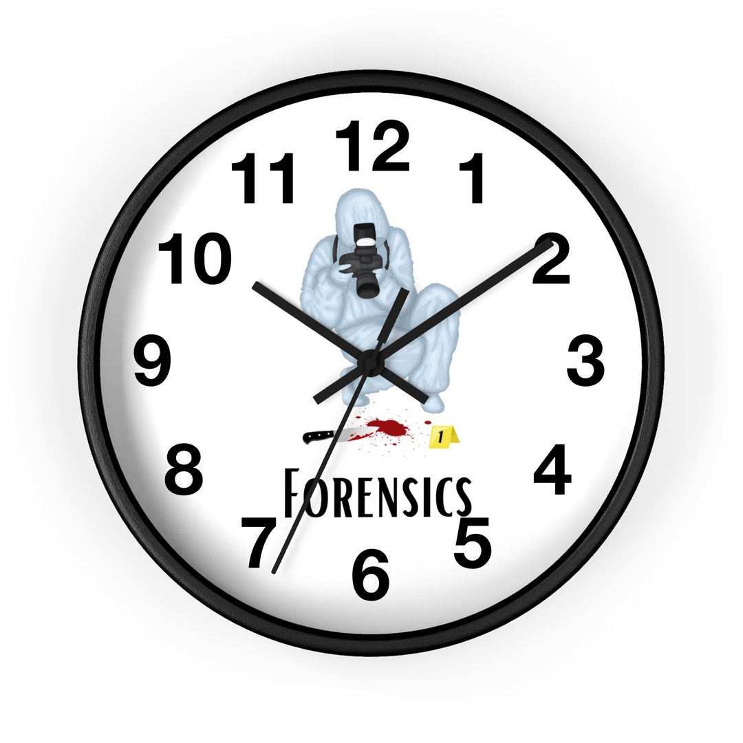 Print on Demand Forensics Covered Overall Suit Bloody Knife Wall Clock ...