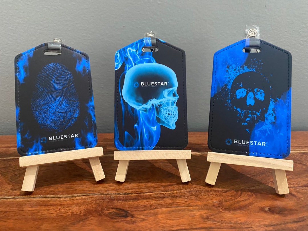 Bluestar Fluorescent ID Badge Holder Skull Fingerprint UV Lighting Gift ...