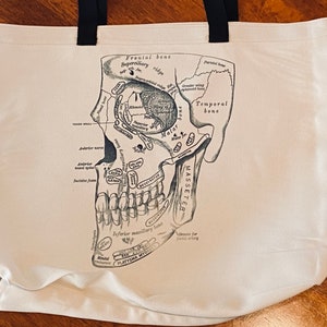 Anatomy Body Parts Skeleton Tan Tote Bag Gift - Etsy